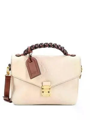 LOUIS VUITTON Braided Handle Pochette Metis Monogram Empreinte Leather Crossbody Bag - Neutrals