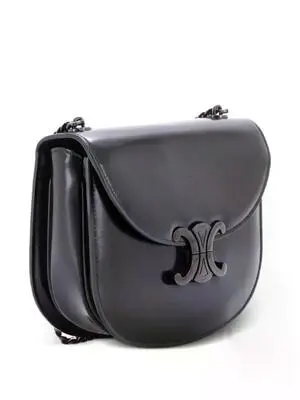 Celine Triomphe Besace Clea Chain Flap Bag - Black