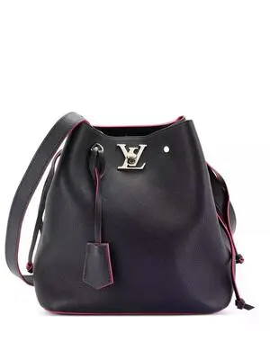 LOUIS VUITTON Lockme Leather Bucket Bag - Black