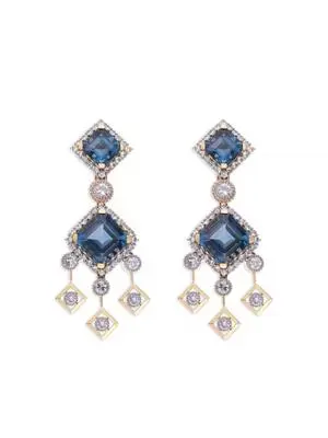 Dolce & Gabbana 18kt White And Yellow Gold Drop Earrings With Topaz And Sapphire - Blue