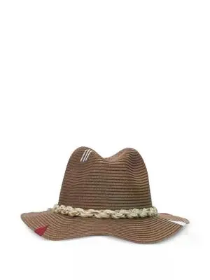 THE HAT GANG Braided Fedora - Brown