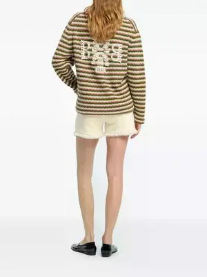BARRIE Lace Cashmere Polo Top - Neutrals