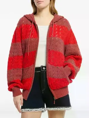 BARRIE Striped Zip-up Hoodie