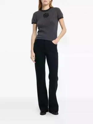 BARRIE B-logo Cashmere Top - Grey