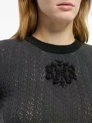 BARRIE B-logo Cashmere Top - Grey