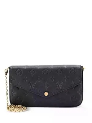 LOUIS VUITTON Felicie Pochette Monogram Empreinte Leather - Black