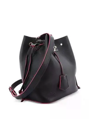 LOUIS VUITTON Lockme Leather Bucket Bag - Black