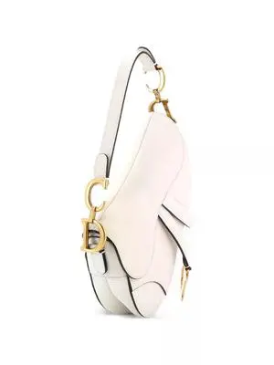 Dior Saddle Leather Mini Shoulder Bag - White