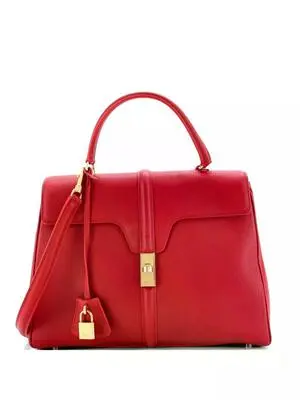 Celine 16 Top Handle Shoulder Bag Grained Calfskin Medium - Red