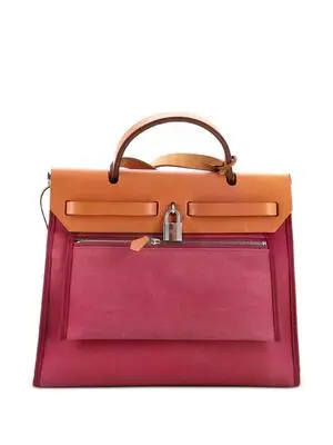 Hermès Herbag Zip Leather And Toile 31 Shoulder Bag - Brown