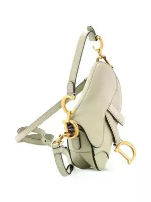 Dior Saddle Handbag With Strap Leather Micro Shoulder Bag - Green