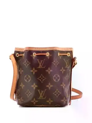 LOUIS VUITTON Noe Handbag Monogram Canvas Nano Bucket Bag - Brown
