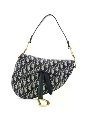 Dior Saddle Oblique Canvas Medium Shoulder Bag - Blue