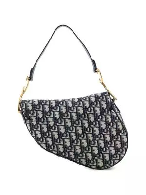 Dior Saddle Oblique Canvas Medium Shoulder Bag - Blue