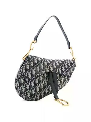 Dior Saddle Oblique Canvas Medium Shoulder Bag - Blue