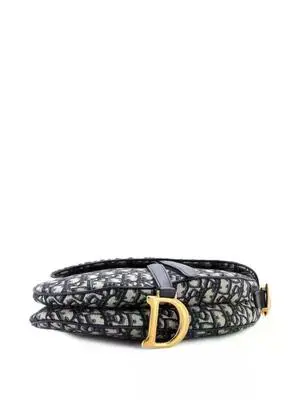 Dior Saddle Oblique Canvas Medium Shoulder Bag - Blue