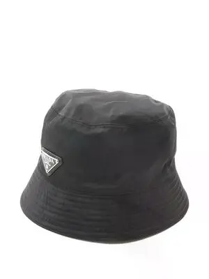 Prada 2010s Triangle-logo Bucket Hat - Black