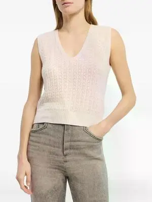 BARRIE Cashmere Lace Vest - Pink