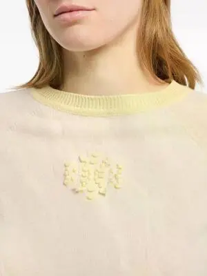 BARRIE Logo Cashmere T-shirt - Neutrals