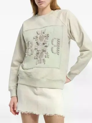 BARRIE Logo Patch Crew Neck Sweatshirt - Grey