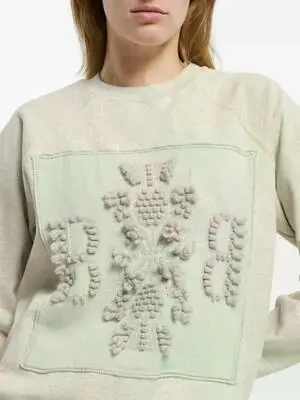 BARRIE Logo Patch Crew Neck Sweatshirt - Grey