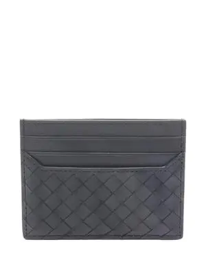 Bottega Veneta 2020s Intrecciato Leather Card Case - Black
