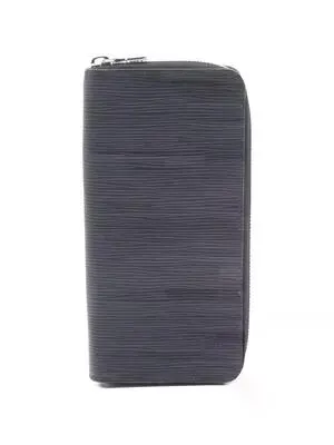 LOUIS VUITTON 2010s Vertical Epi Noir Leather Wallet - Grey