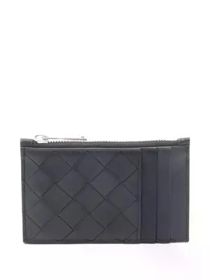 Bottega Veneta 2020s Signature Intrecciato Design Leather Wallet - Black