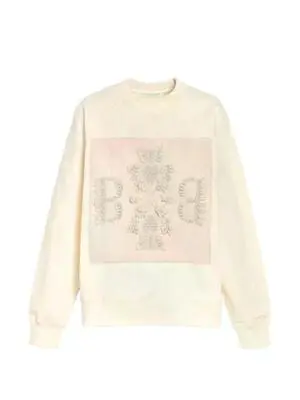 BARRIE Cashmere Patch Logo Sweatshirt - Neutrals