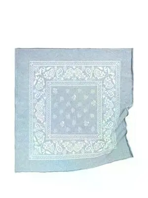 BARRIE Paisley Cashmere Bandana - Blue