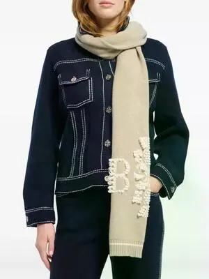 BARRIE 3d-logo Cashmere Scarf - Neutrals