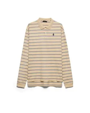 Prada Striped Cotton Piqué Polo Shirt - Neutral