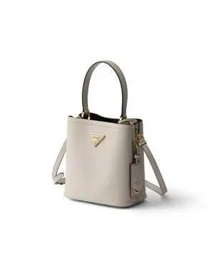 Prada Panier Mini Saffiano Leather Bag - Neutral