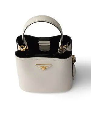 Prada Panier Mini Saffiano Leather Bag - Neutral
