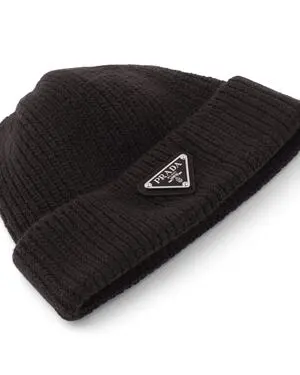 Prada Wool And Cashmere Beanie - Black
