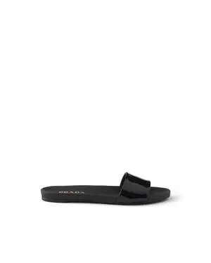 Prada Patent Leather Slides - Black