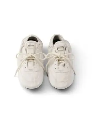 Prada Collapse Denim Sneakers - White
