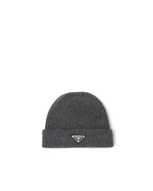 Prada Wool And Cashmere Beanie - Grey
