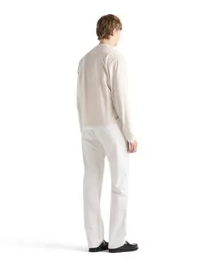 Prada Long-sleeved Cotton T-shirt - Neutral