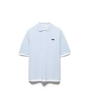 Prada Cotton Polo Hirt - Light Blue