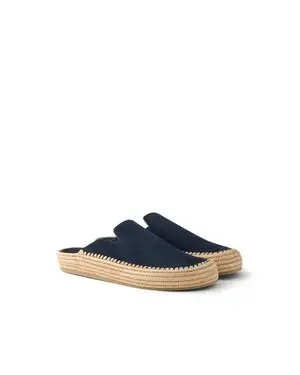 Prada Suede Mules - Blue
