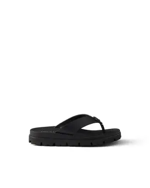 Prada Rubber Thong Sandals - Black