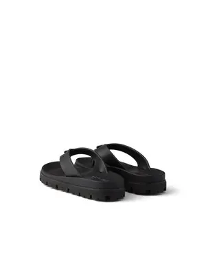 Prada Rubber Thong Sandals - Black