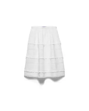 Prada Embroidered Linen Skirt