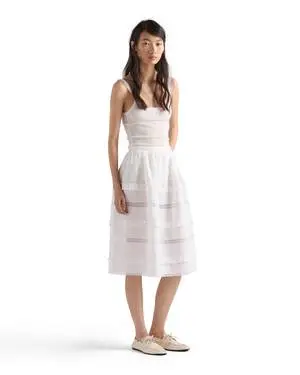 Prada Embroidered Linen Skirt