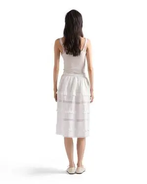 Prada Embroidered Linen Skirt