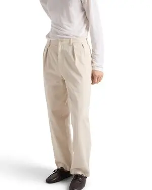 Prada Wide-leg Cotton Trousers - Neutral