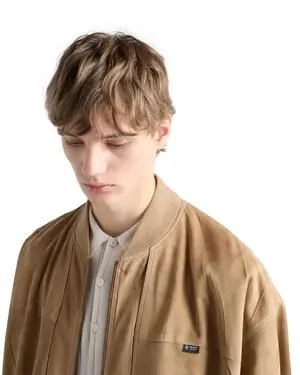 Prada Suede Bomber Jacket - Neutral