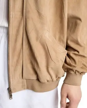 Prada Suede Bomber Jacket - Neutral