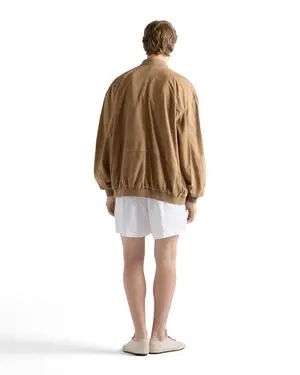 Prada Suede Bomber Jacket - Neutral